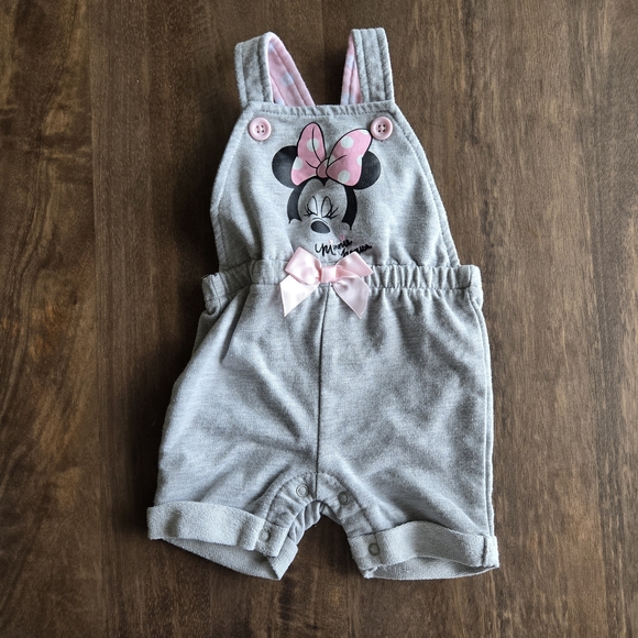 Disney | Bottoms | Disney Minnie Mouse Gray Overalls For Kids | Poshmark